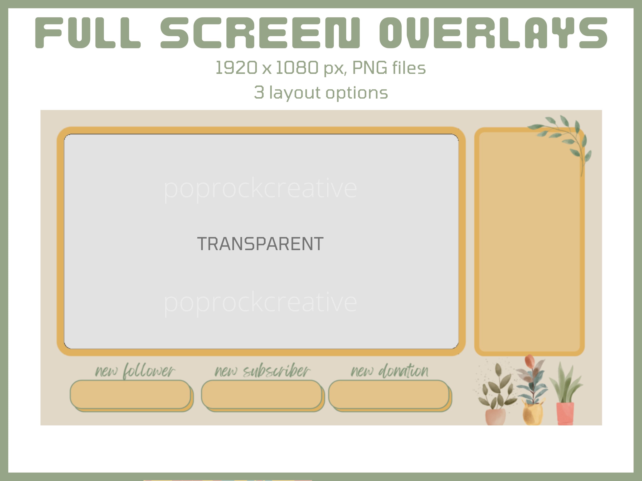 Stream Overlay Package | Twitch Overlay Package Cozy | Twitch Overlay | Boho Twitch | Plant ...