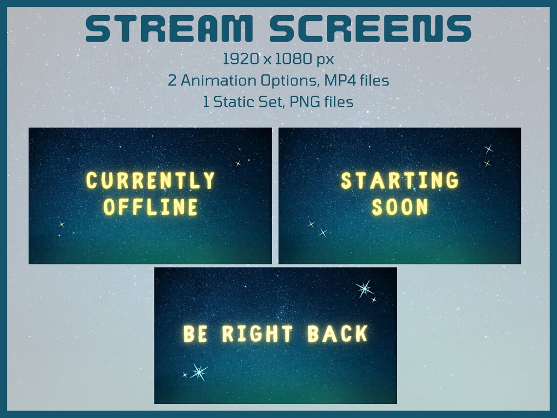 10 Pack Twitch Overlay Stream Screens Animated Stream Overlay Web Cam ...