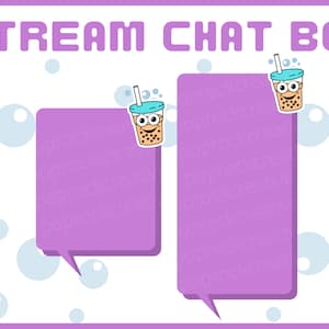 Twitch Chat Box Overlay | Boba Tea Twitch Overlay | Chat Stream ...