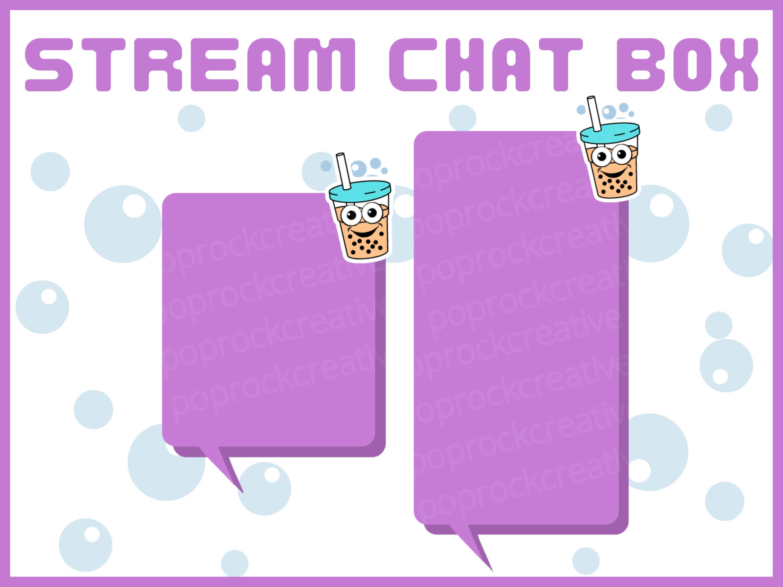 Twitch Chat Box Overlay | Boba Tea Twitch Overlay | Chat Stream ...