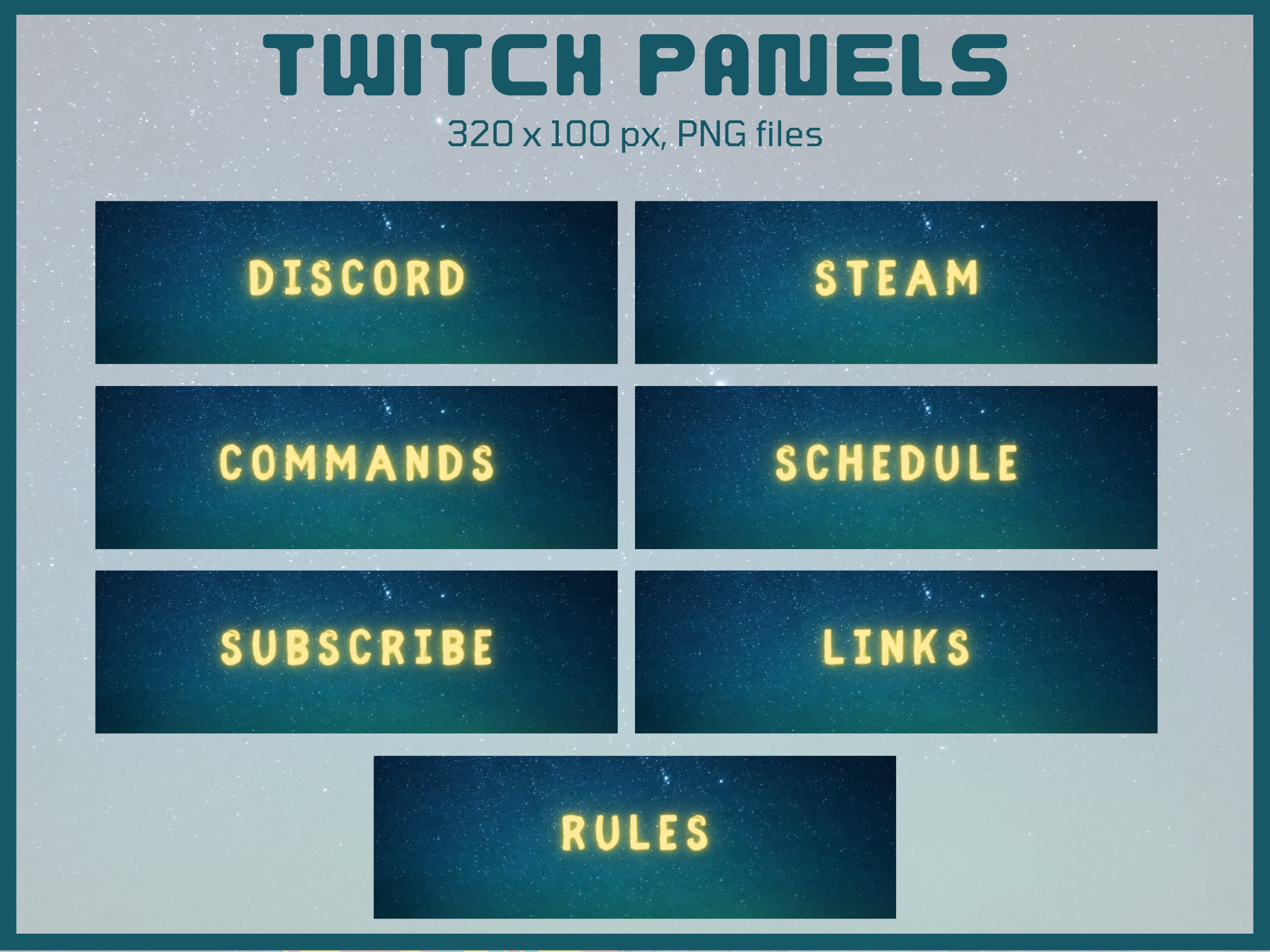14 Pack Twitch Panels Night Twitch Panels Streamer Panels - Etsy