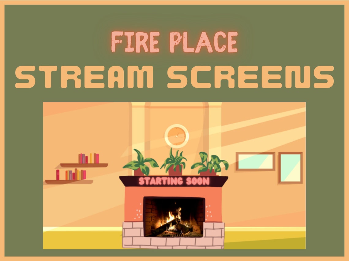8 Pack Animated Fire Place Twitch Overlay Stream Screens | Twitch ...