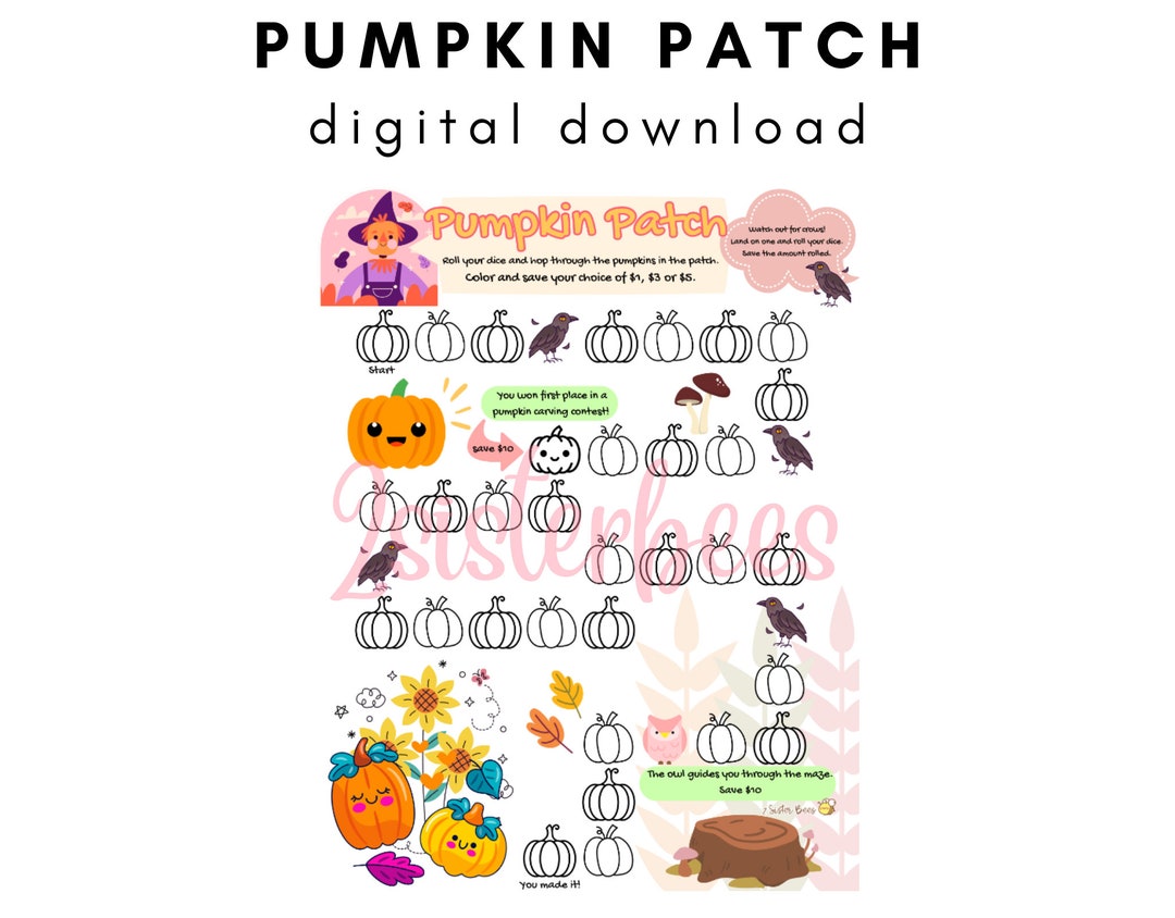 Pumpkin Patch Roll, Color & Save Board Game | Envelope and Dashboards ...