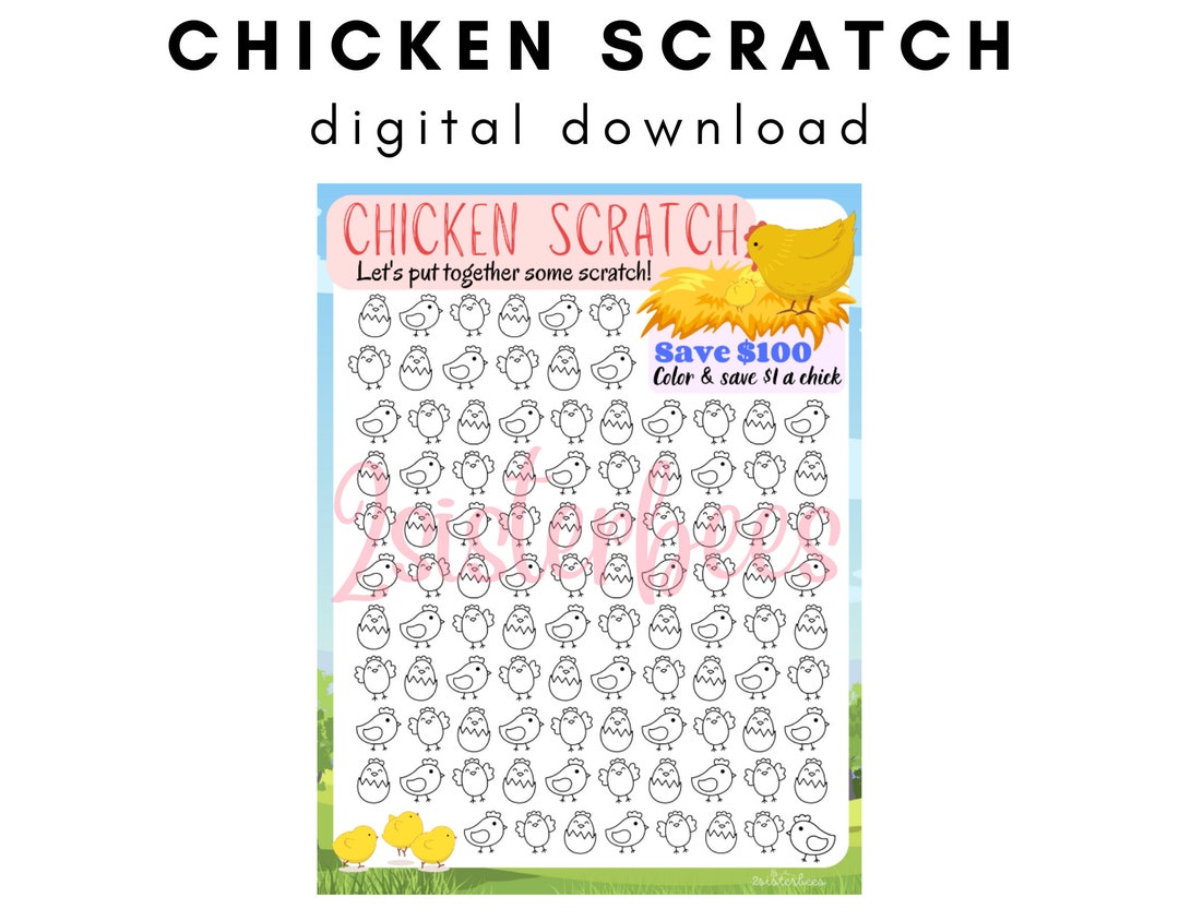 Chicken Scratch 100 Savings Challenge | A5 & Bonus Envelope | Cash Envelope Game - Etsy