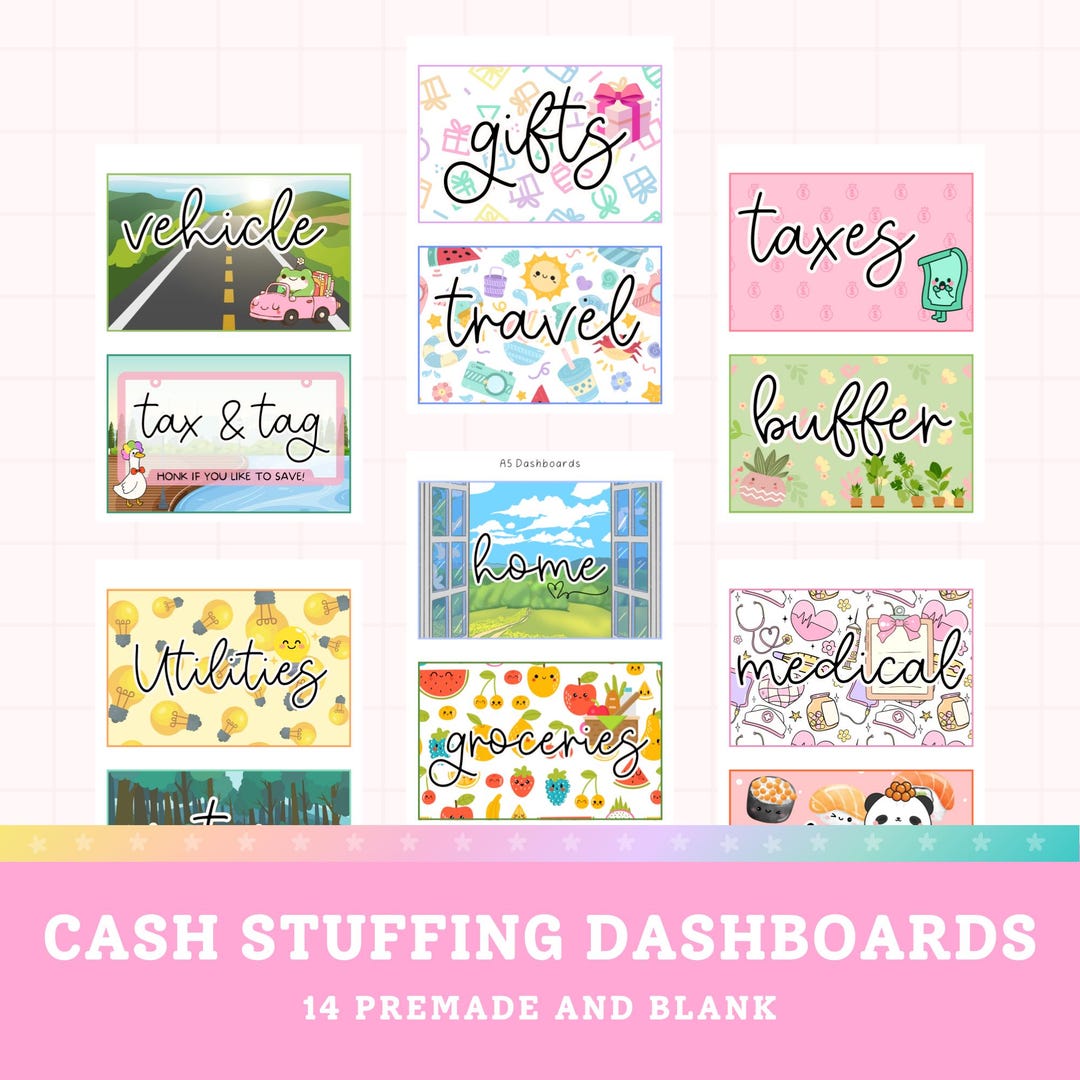 A5 Cash Stuffing Envelope Inserts: Home Dashboards (printable PDF) - Etsy