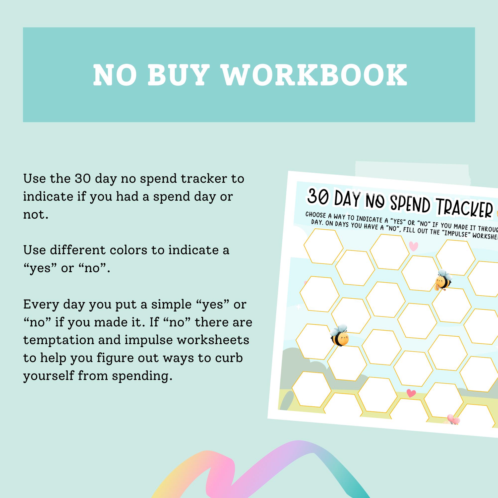 No Buy, No Spend Challenge Workbook: Undated Tracker (digital Download ...