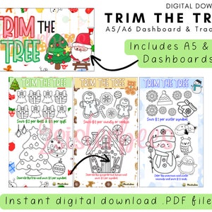Trim the Tree CHRISTMAS A5 A6 Dashboard Tracker Set | Sinking Funds ...