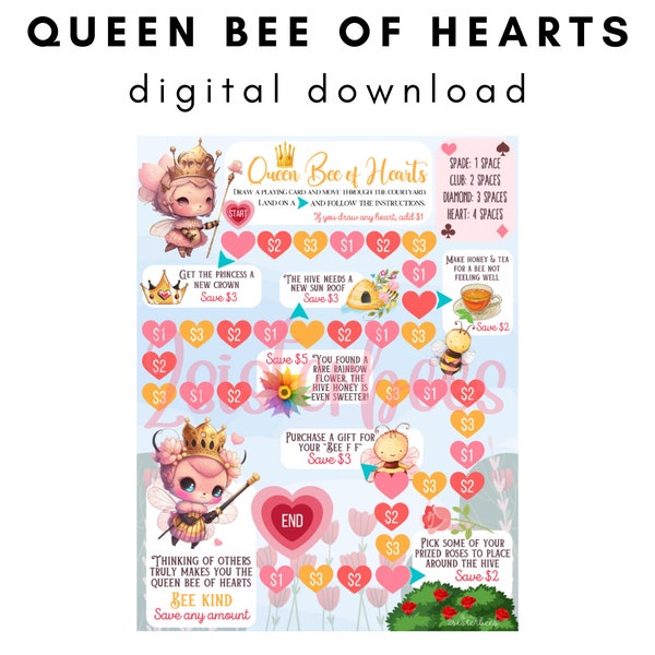 Queen of Hearts Game Board - Etsy