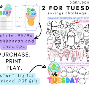 Two for Tuesday Savings Challenge Game | Low Income Friendly | Digital ...