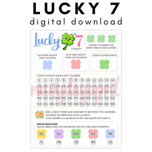 Lucky 7 Dice Savings Challenge | Dice Coloring Cash Money Envelope Game ...