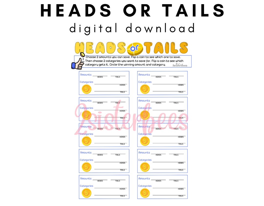 HEADS or TAILS Coin Savings Tracker | Mini Game Play & SAVE | Cash ...