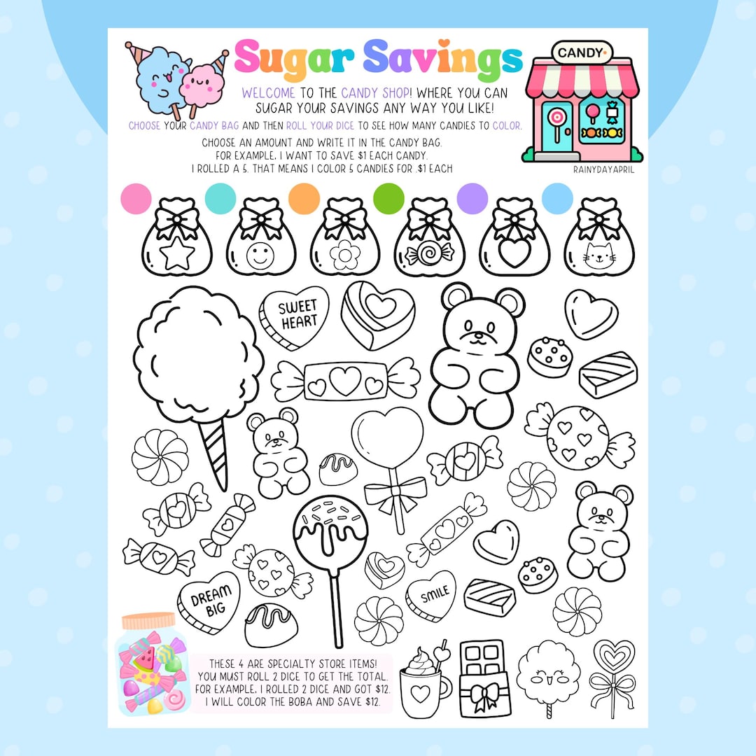 Candy Shop Savings Game | Money Challenge | PDF Download - Etsy