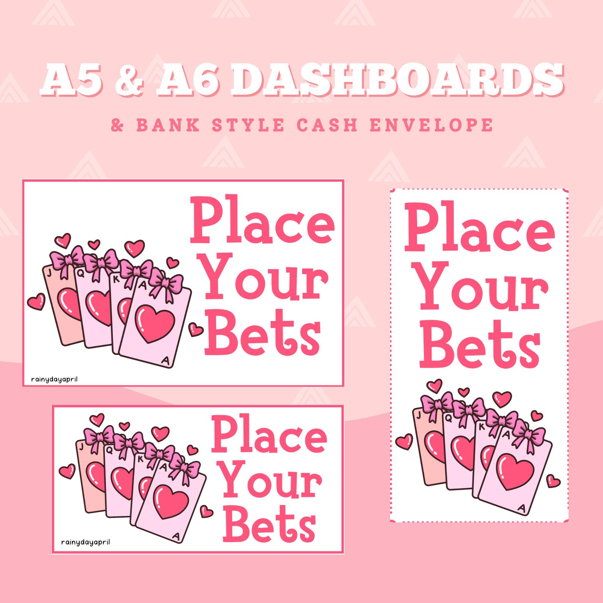 Place Your Bets Playing Card Casino Savings Challenge Game - Etsy