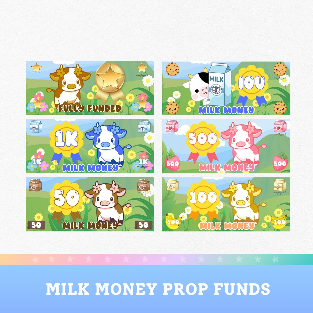 Milk Money Cow Prop | Cash Stuffing, All Denominations (digital ...