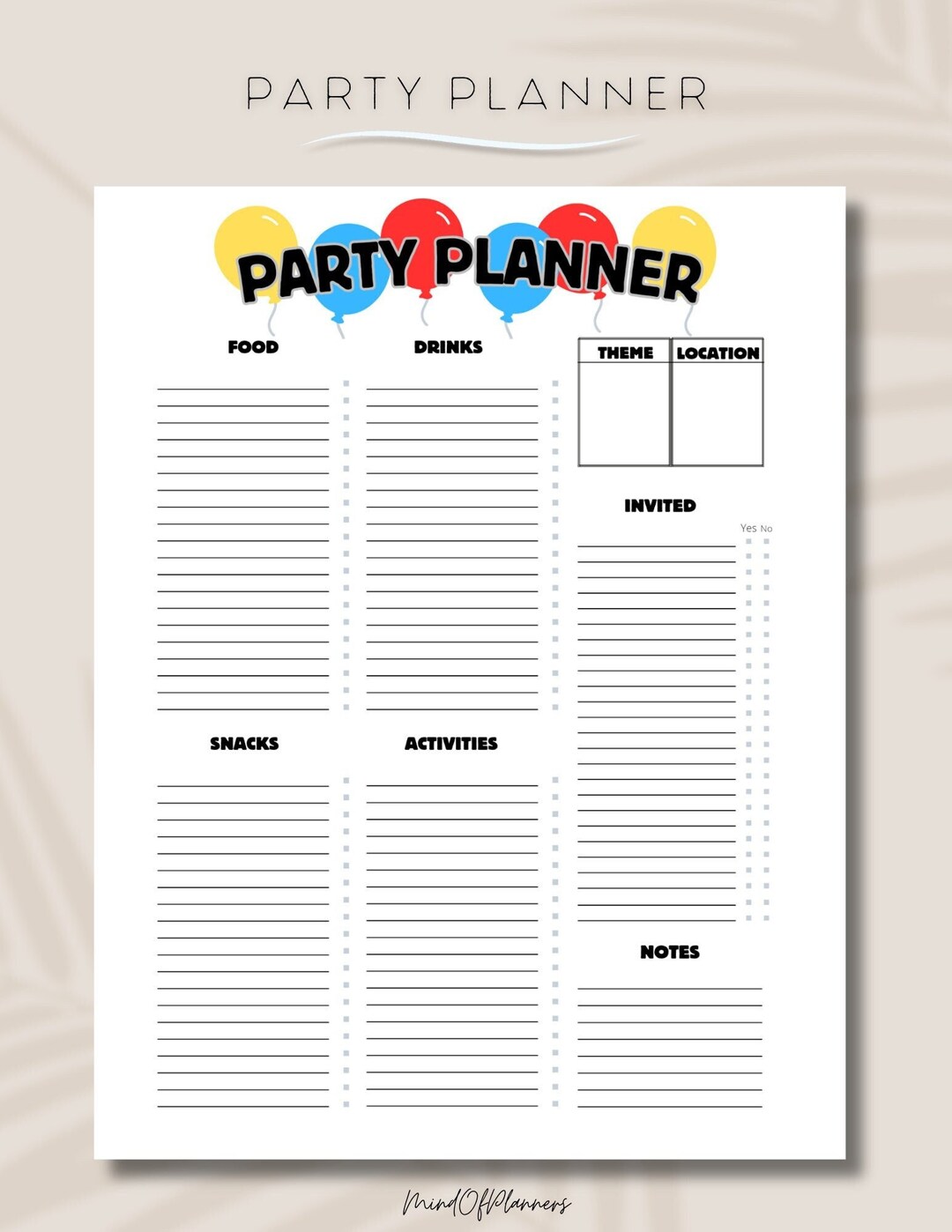 Party Planner Printable, Party Checklist, Party Planning, Birthday ...