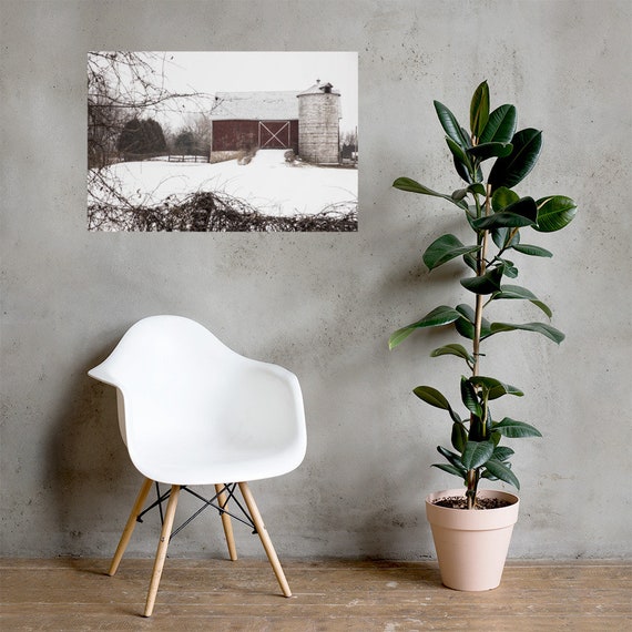 Red Barn Poster Landscape Photography Nature Print | Etsy