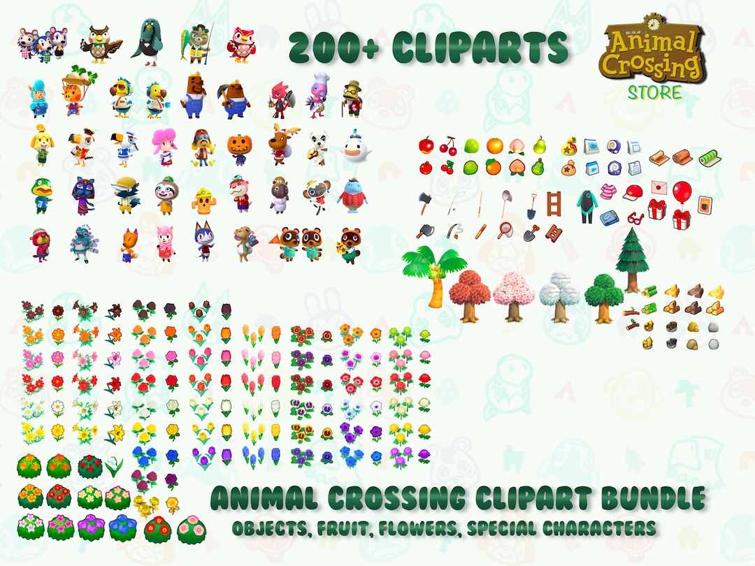 200+ Clipart Bundle | Animal Crossing New Horizons | ACNH Game ...