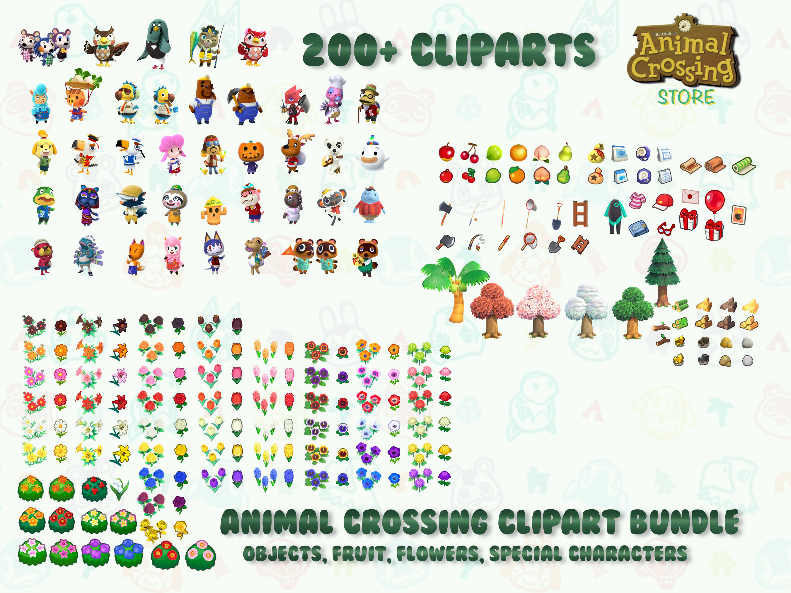 200+ Clipart Bundle | Animal Crossing New Horizons | ACNH Game ...