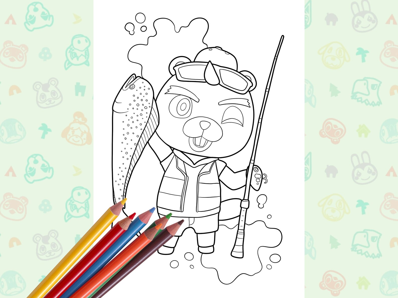 Animal Crossing New Horizons Coloring Book/ 4 Coloring Pages/ ACNH Game ...