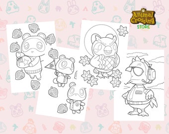 Animal Crossing New Horizons Coloring Pages for Adults and - Etsy