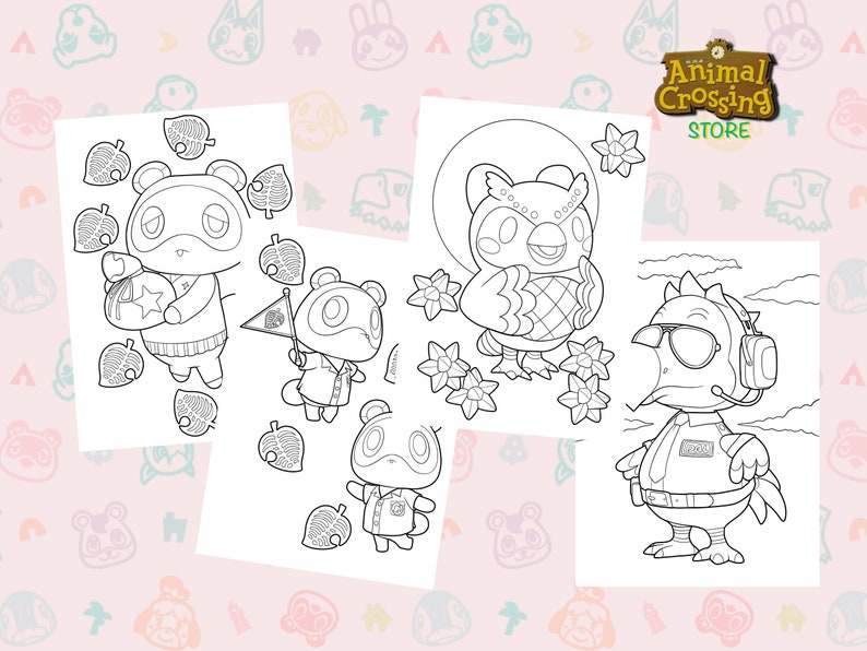 Animal Crossing New Horizons Coloring Pages/acnh Game/4 Activity Pages ...