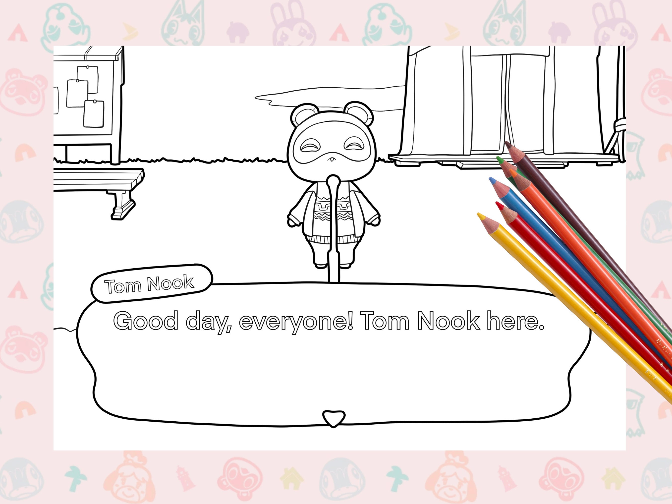 Animal Crossing New Horizons Coloring Pages for Adults and Kids/ ACNH ...