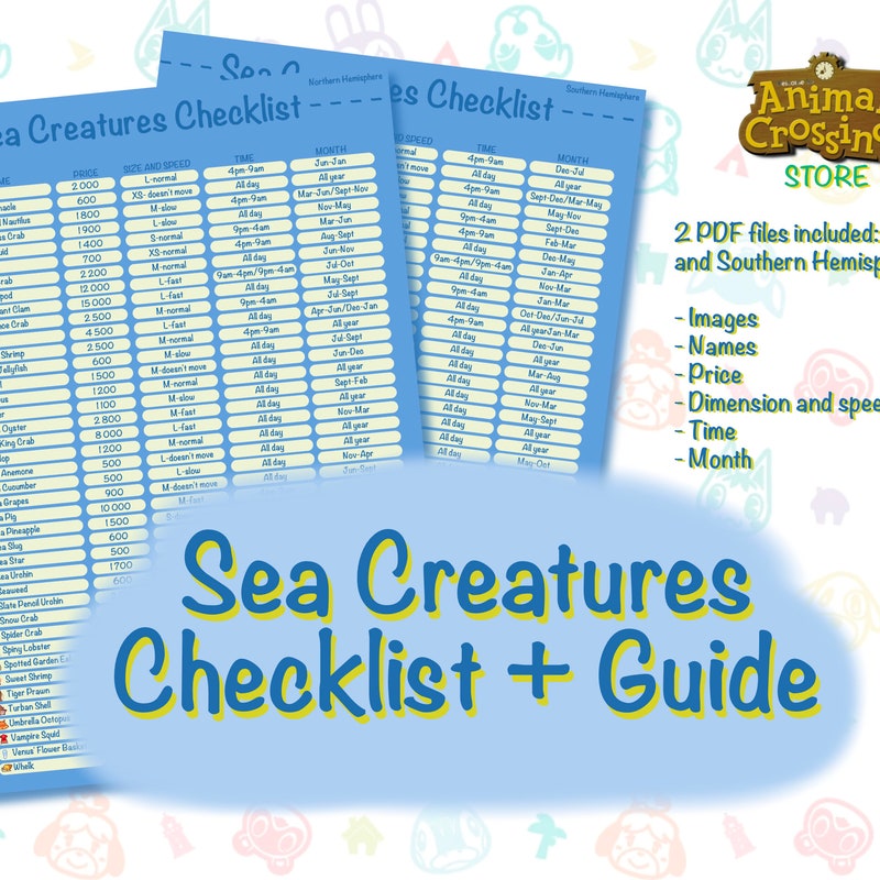 Acnh Printable List - Etsy