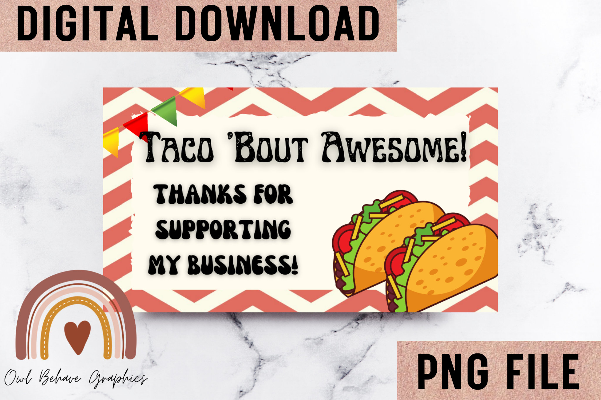 Taco Thank You Card Design Thank You Cards Digital - Etsy