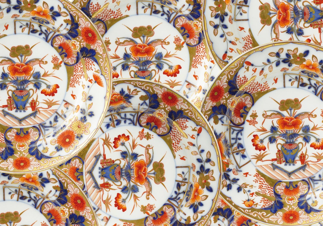 Imari Plate Wrapping Paper Craft Paper Individually or as a - Etsy