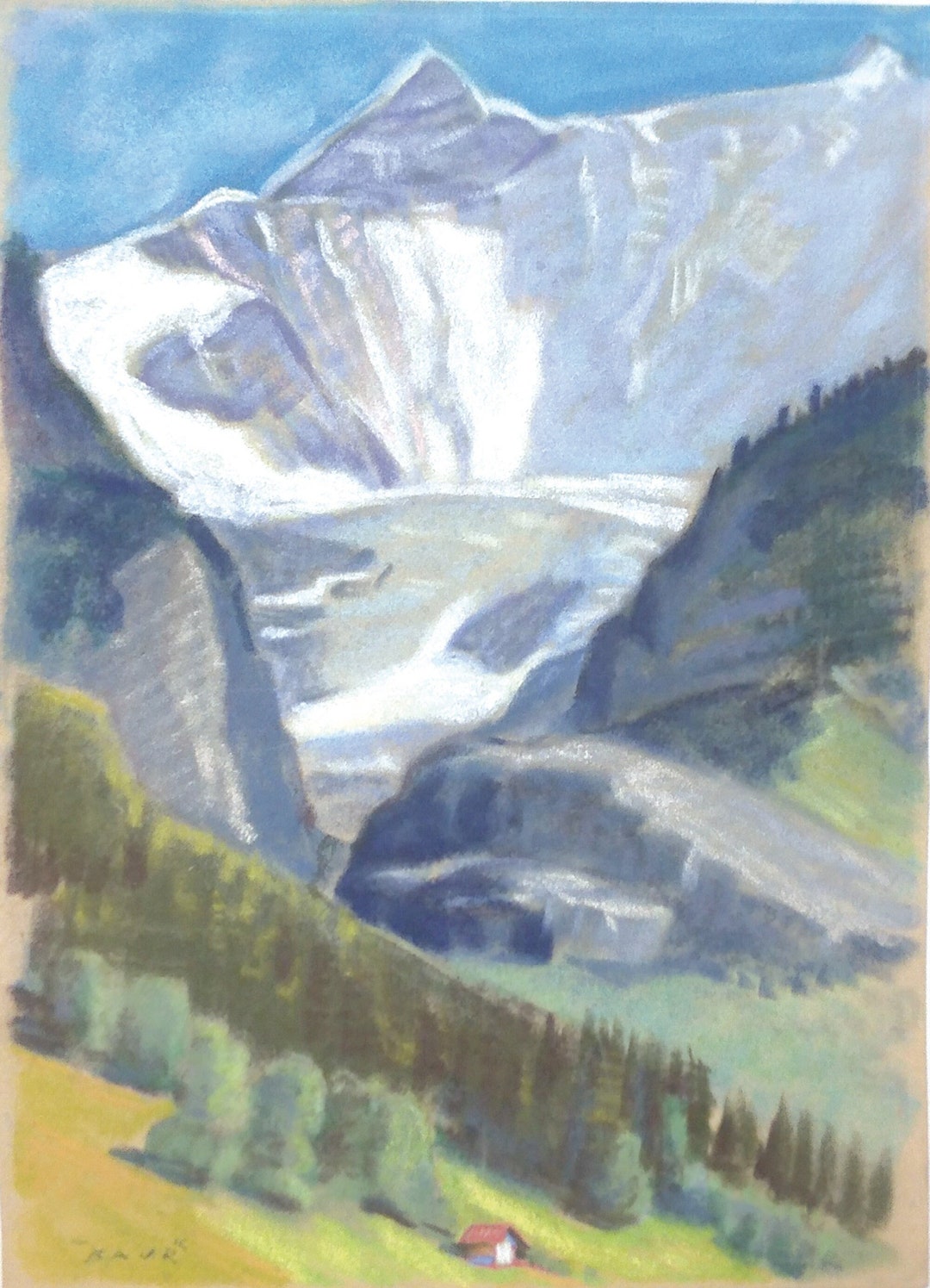 Fischerhorn Original Pastel Picture Signed. C. K. Baur - Etsy