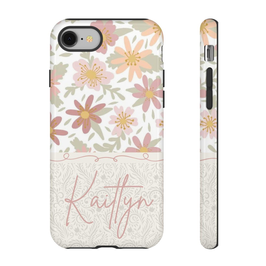 Personalized Name Tough Cases, Custom Phone Case, Floral Personalized ...