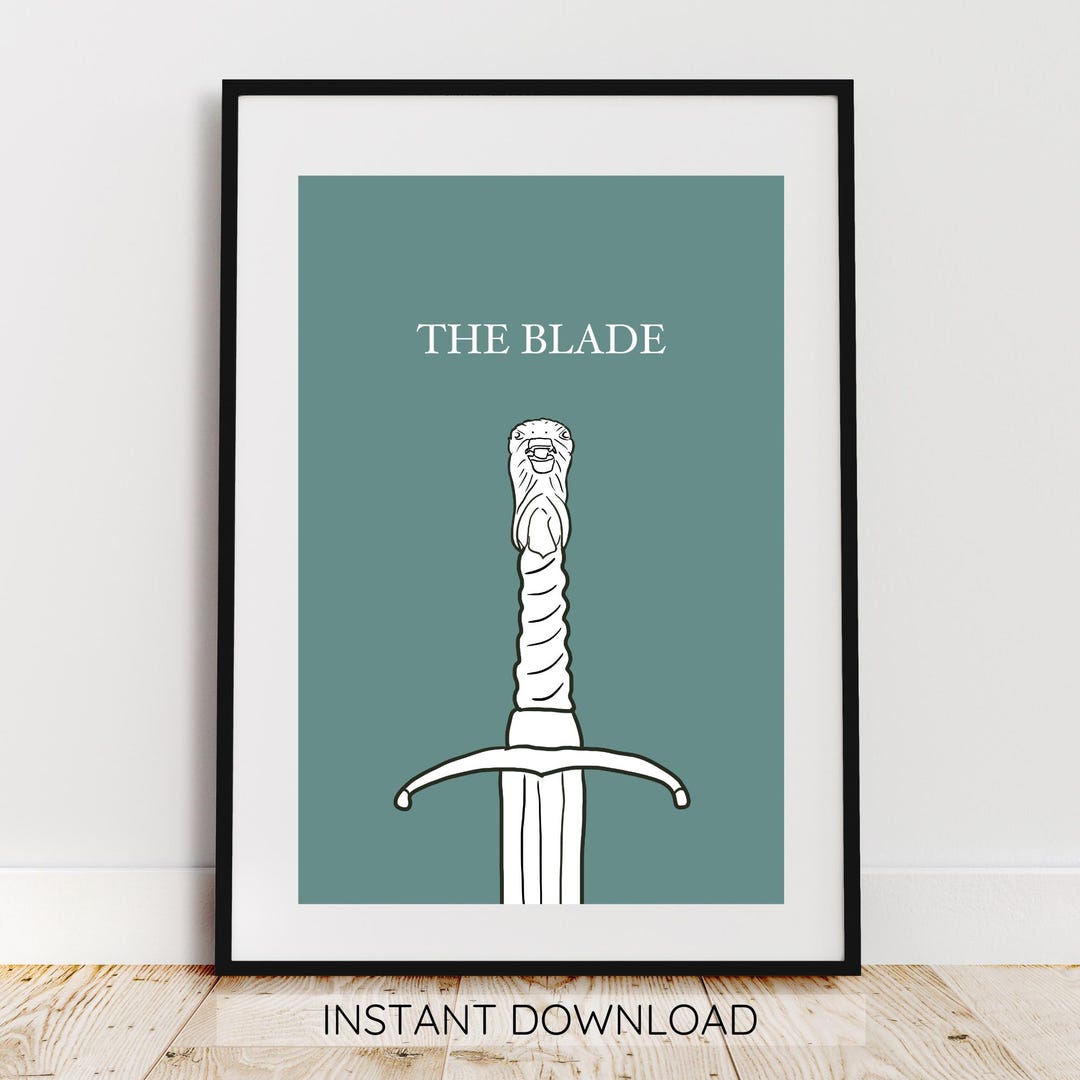GOT Wolf Sword Print | Minimalist Line | Fantasy Room Decor | Watchers ...