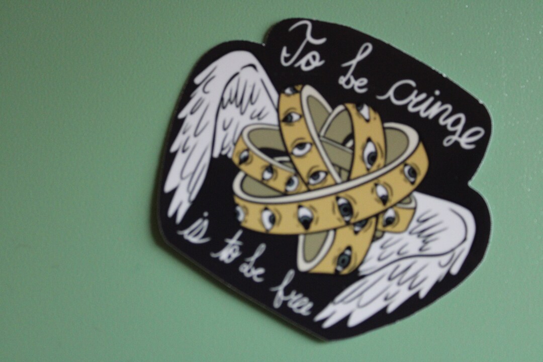 Biblically Accurate Angel Sticker, to Be Cringe is to Be Free, Vinyl ...