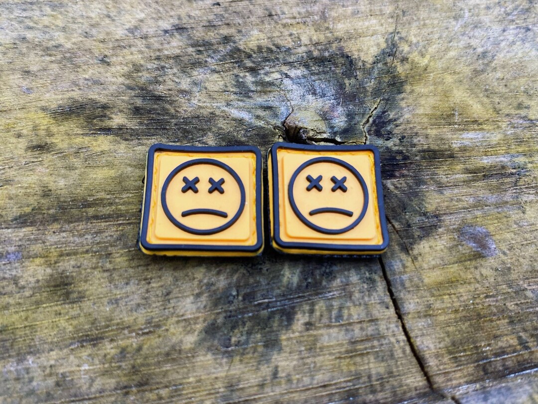 Velcro Patch Smile Sad Face, Edc Patch, Black / Yellow / Black, Morale ...