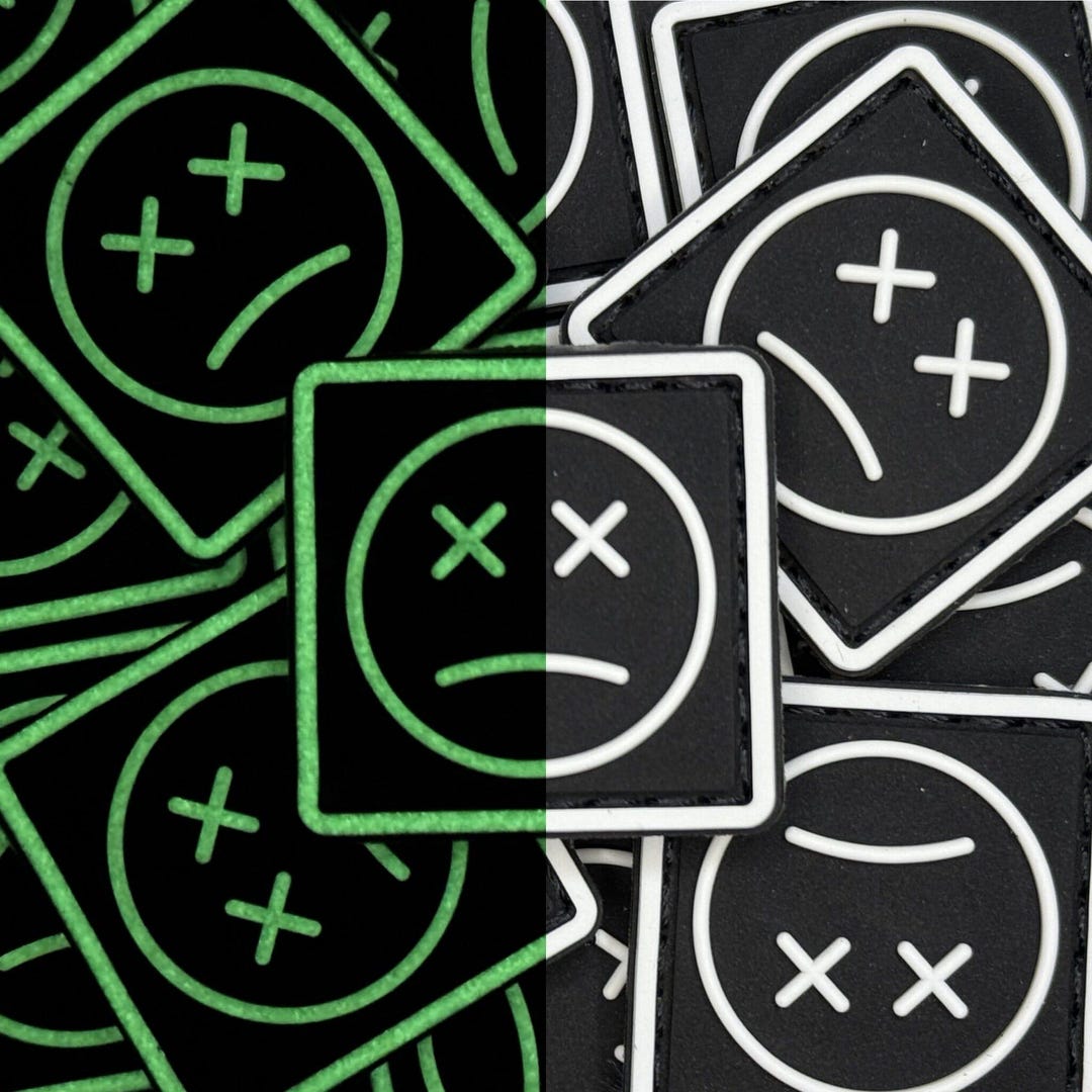 EDC Velcro Patch Sad Face Glow in the Dark, Ranger Eye Patch, Every Day ...