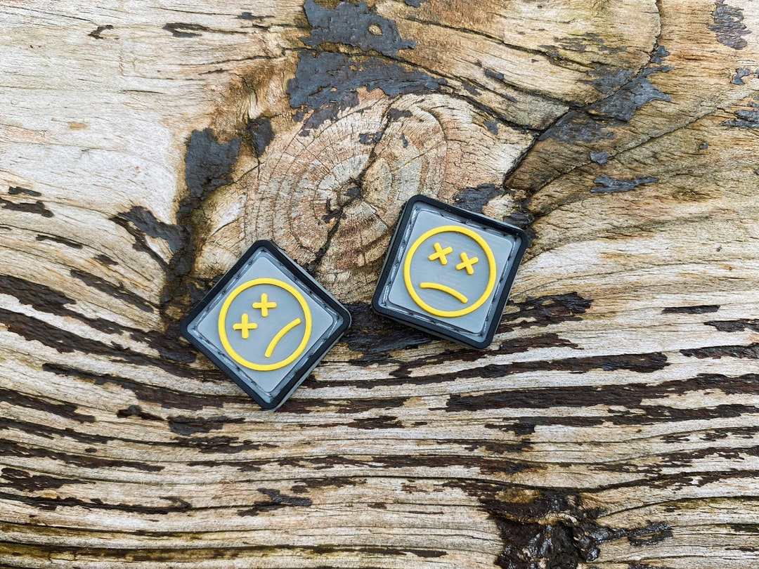 Velcro Patch Smile Sad Face, Edc Patch, Black / Gray / Yellow, Morale ...