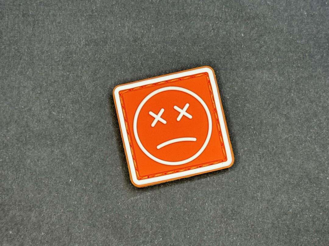 Sad Face PVC Morale Patch – Orange & White Ranger Eye Patch - Etsy