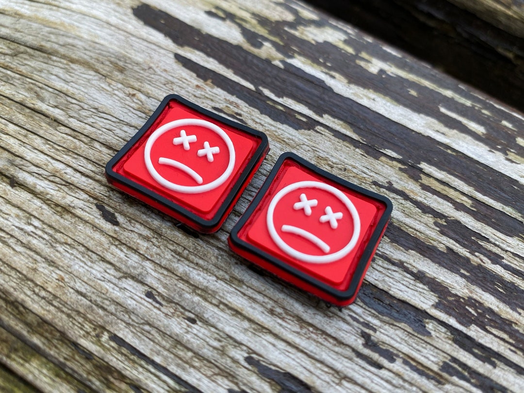 Velcro Patch Smile Sad Face, Edc Patch, Black / Red / White, Morale ...