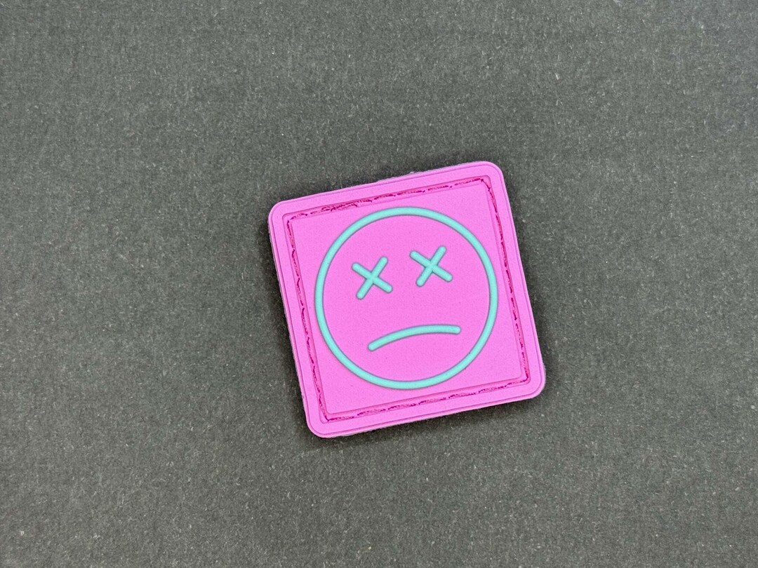 Sad Face PVC Morale Patch, Pink Cyan Ranger Eye (1x1 Inch) - Etsy