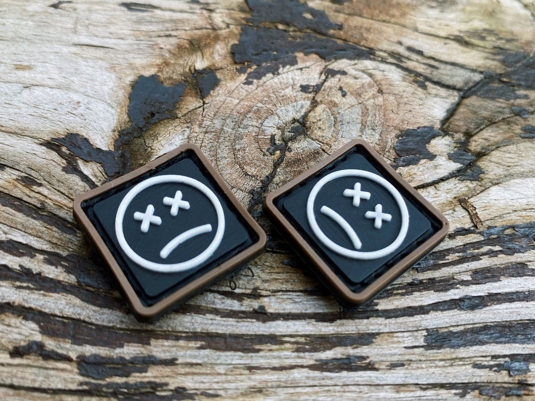 Velcro Patch Smile Sad Face, Edc Patch, Desert / Black / White, Morale ...