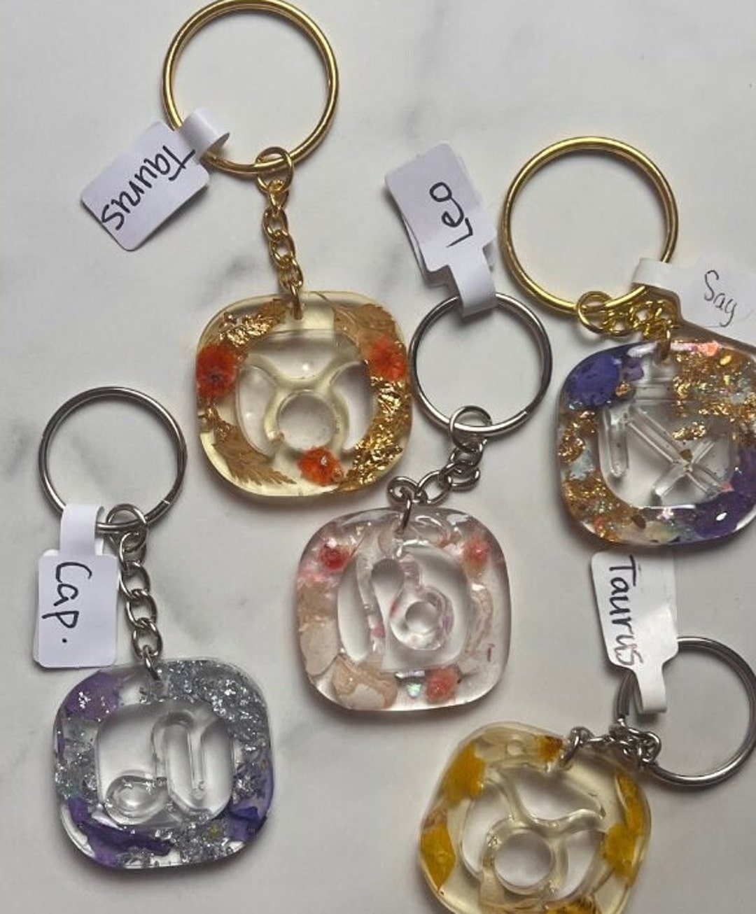 Resin Zodiac Keychains - Etsy