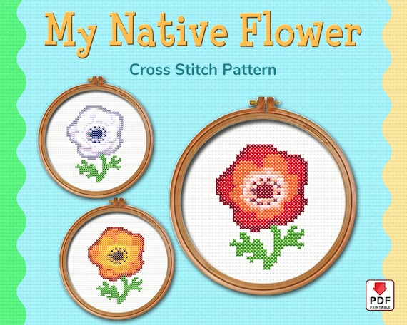 ACNH Windflower Cross Stitch Pattern DIY Easy Embroidery Pdf - Etsy