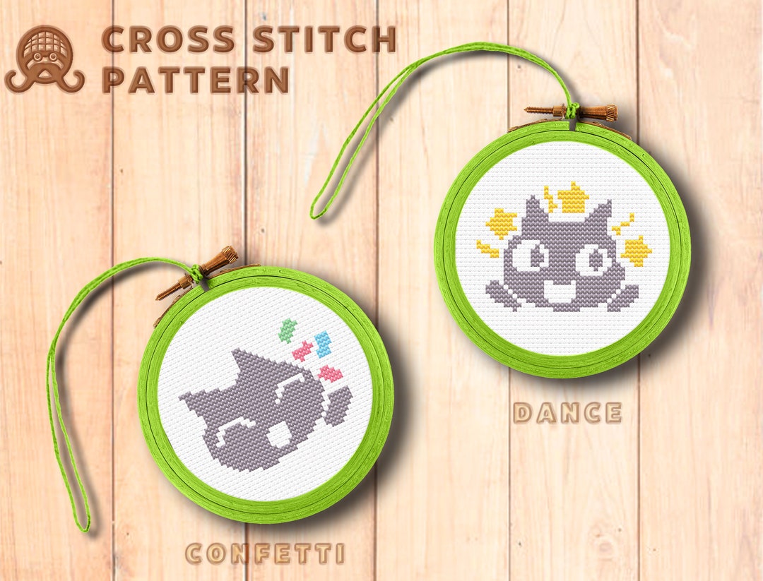 Animal Crossing Confetti Dance Reaction, Cross Stitch Pattern, DIY Easy ...