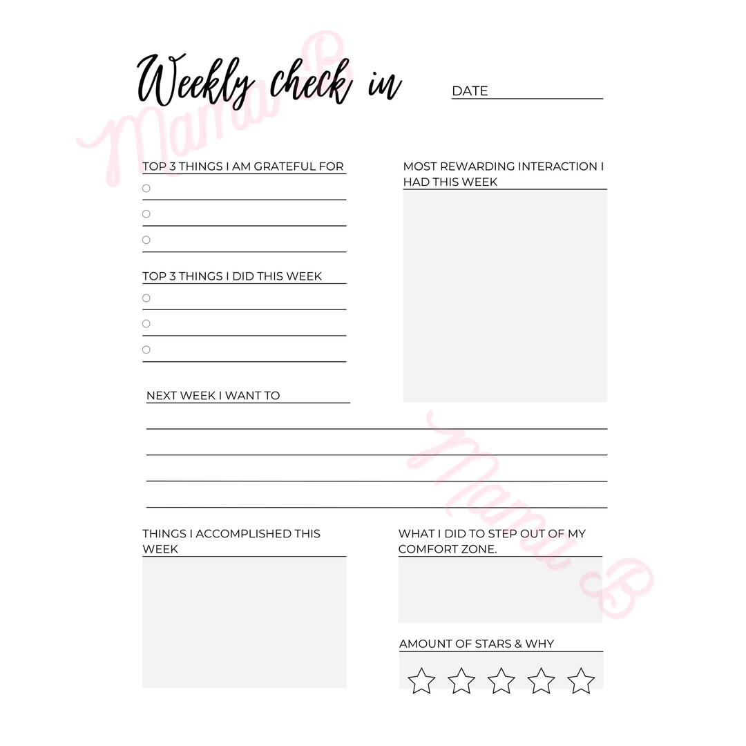 20____ Weekly Self Help Planner, Updated Planner, 20____ Weekly ...