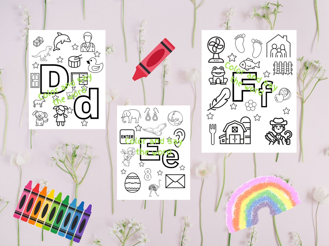 Alphabet Coloring Pages, Fun Time for Kids, Letter D Letter E Letter F ...