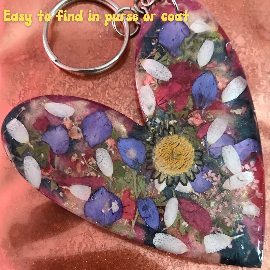 Resin Keychain Floral, Resin Key Chains, Floral Key Chaine, Floral ...