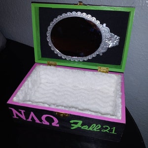 AKA Alpha Kappa Alpha Sorority Box Jewelry Box Jewelry Organizer Pin ...