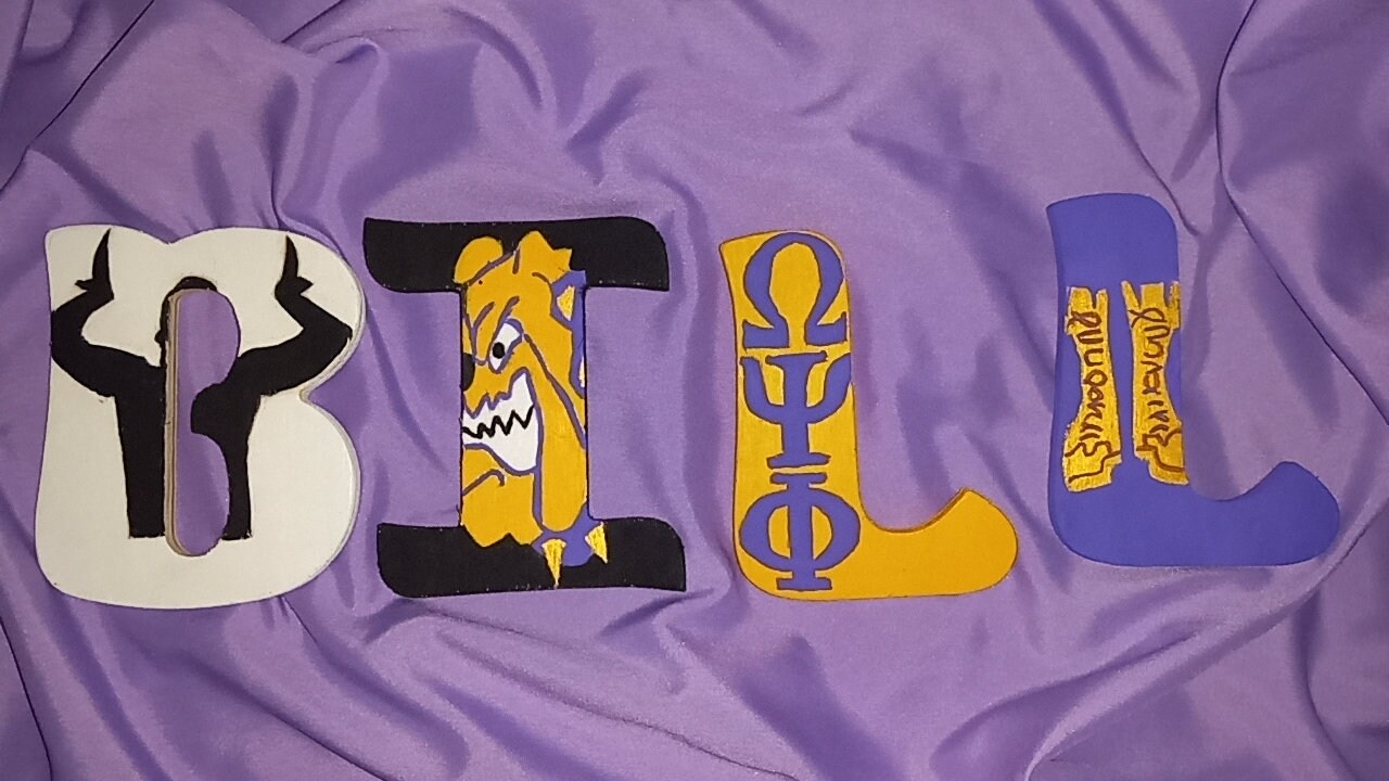 Omega Psi Phi Fraternity Wooden Letters Fraternity Gift Crossing Gift ...