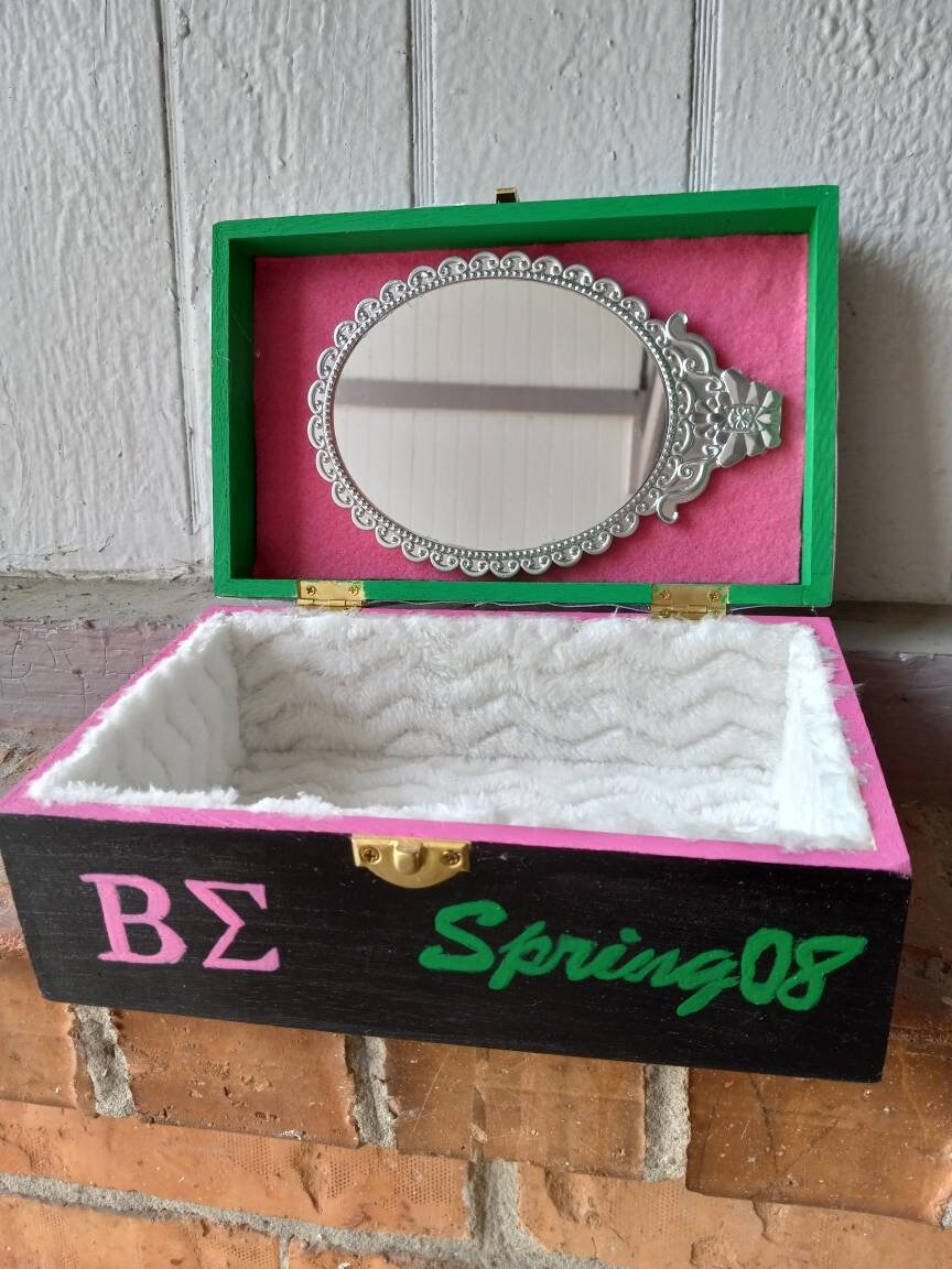 AKA Alpha Kappa Alpha Sorority Box Jewelry Box Jewelry Organizer Pin ...