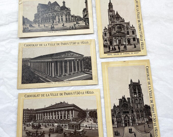 1900s - Set of 5 Vintage Advertising Trade Cards - "chocolat De La ...